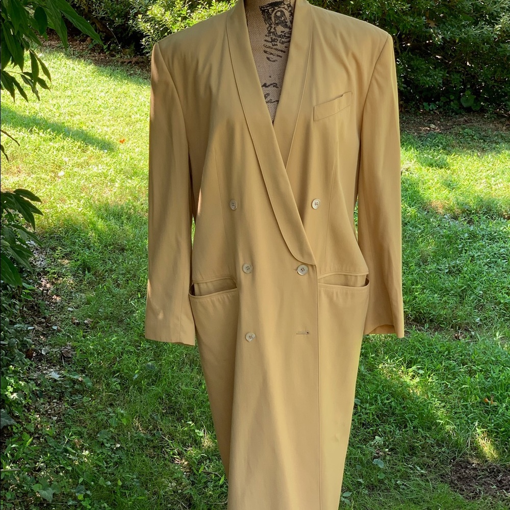 Vintage Soft Yellow Mustard Fully Lined Trench Coat S… - Gem